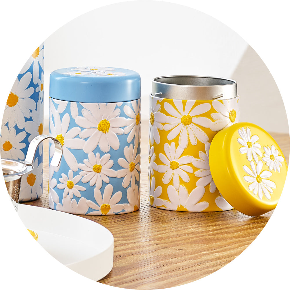 Tea Desire's Tea Storage Tin Daisy 125g | assorted colours